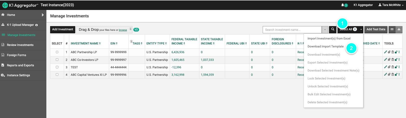 Add Prior Year Data – K1x